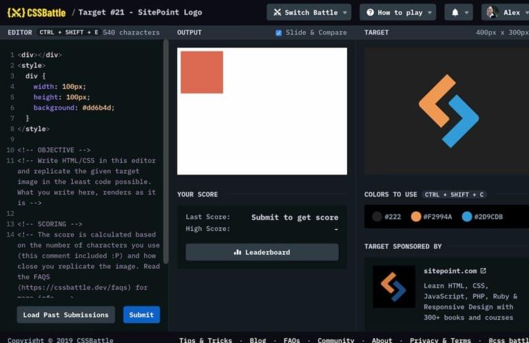 Code Challenge #2: 4 Tips for Higher Scores in CSSBattle.dev — SitePoint